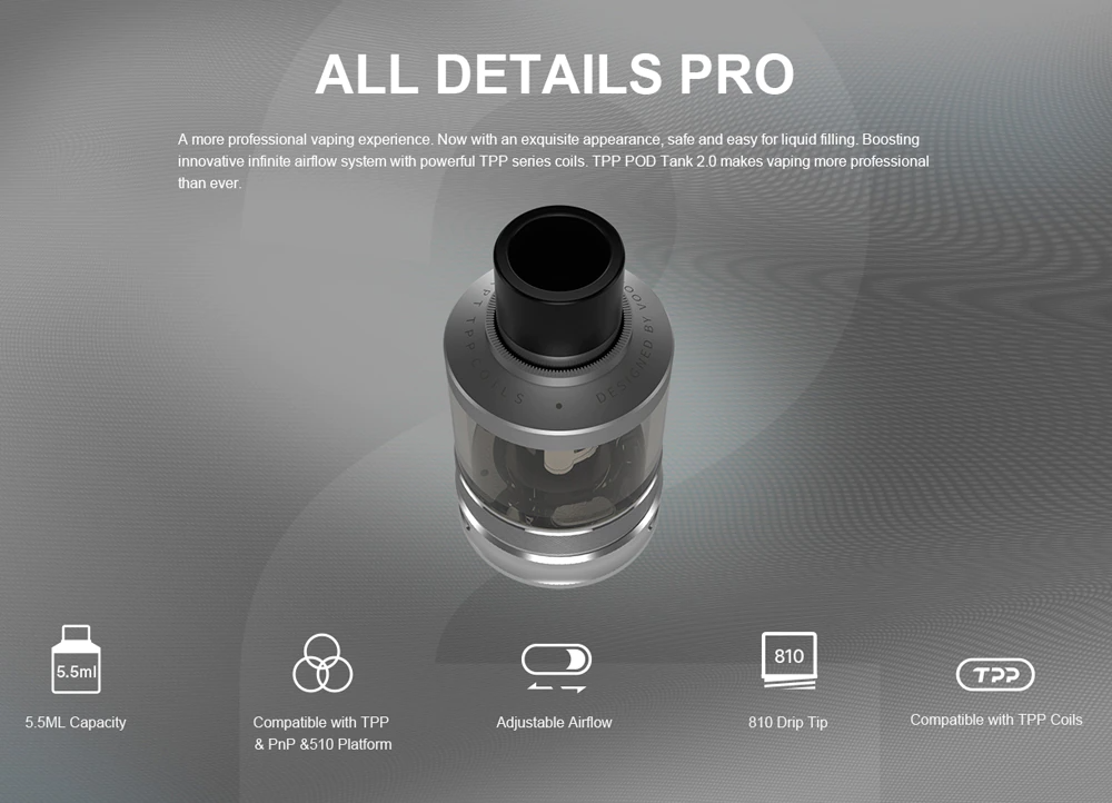 VooPoo TPP Pod Tank 2 5.5ml - AGT Group Wholesale